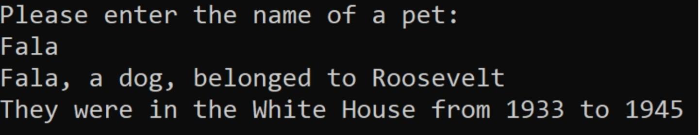 Solved The programming language is C++ The history of pets | Chegg.com