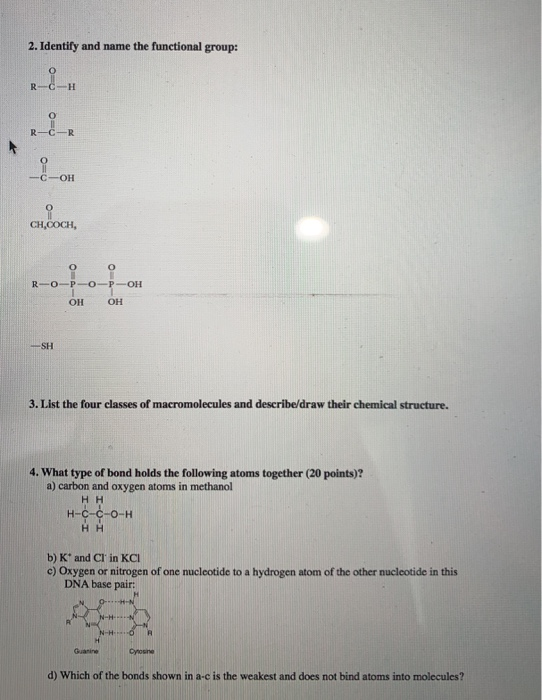 Solved 2. Identify and name the functional group: RCH O R-C | Chegg.com