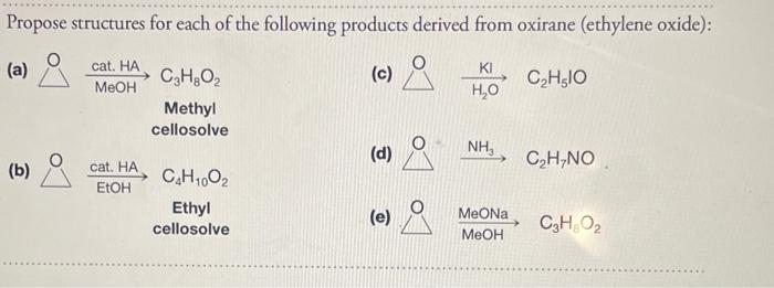 Solved Propose structures for each of the following products | Chegg.com