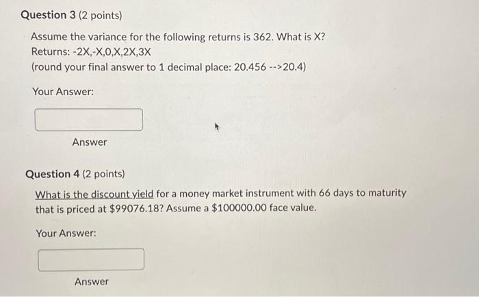 Solved Assume the variance for the following returns is 362 | Chegg.com