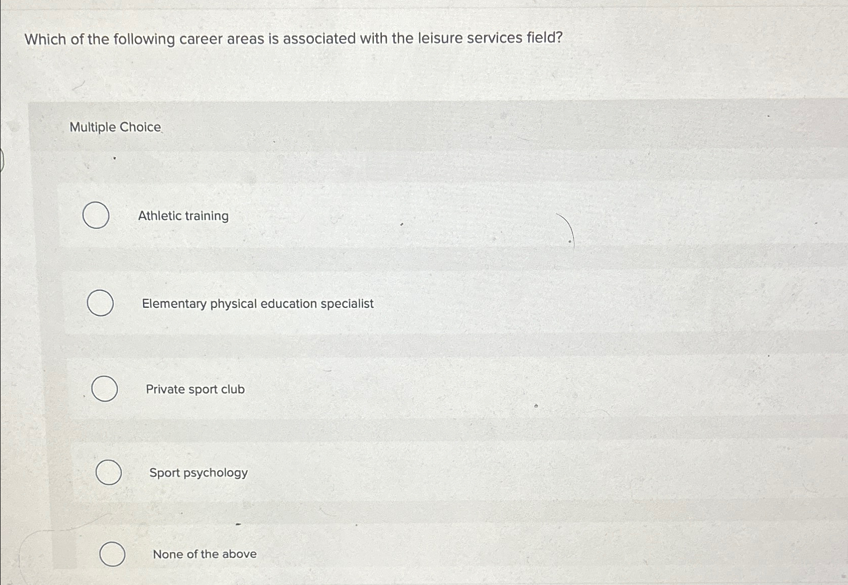 Solved Which of the following career areas is associated | Chegg.com