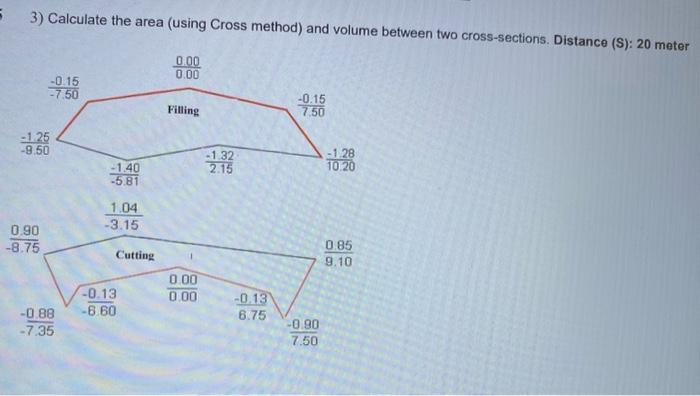 Solved 3) Calculate the area (using Cross method) and volume | Chegg.com