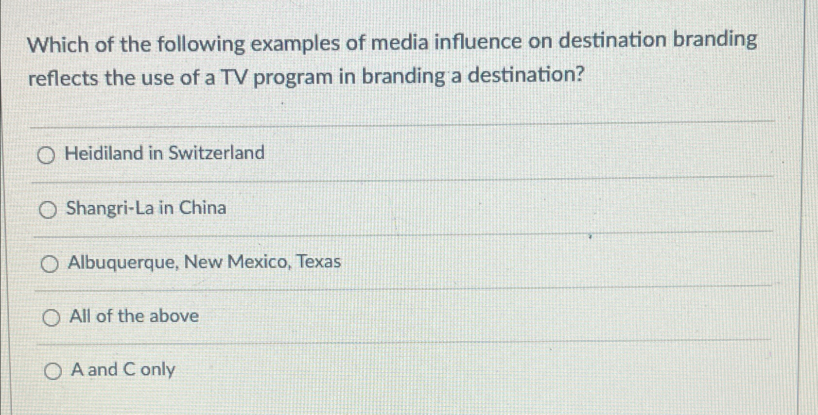 Solved Which of the following examples of media influence on | Chegg.com