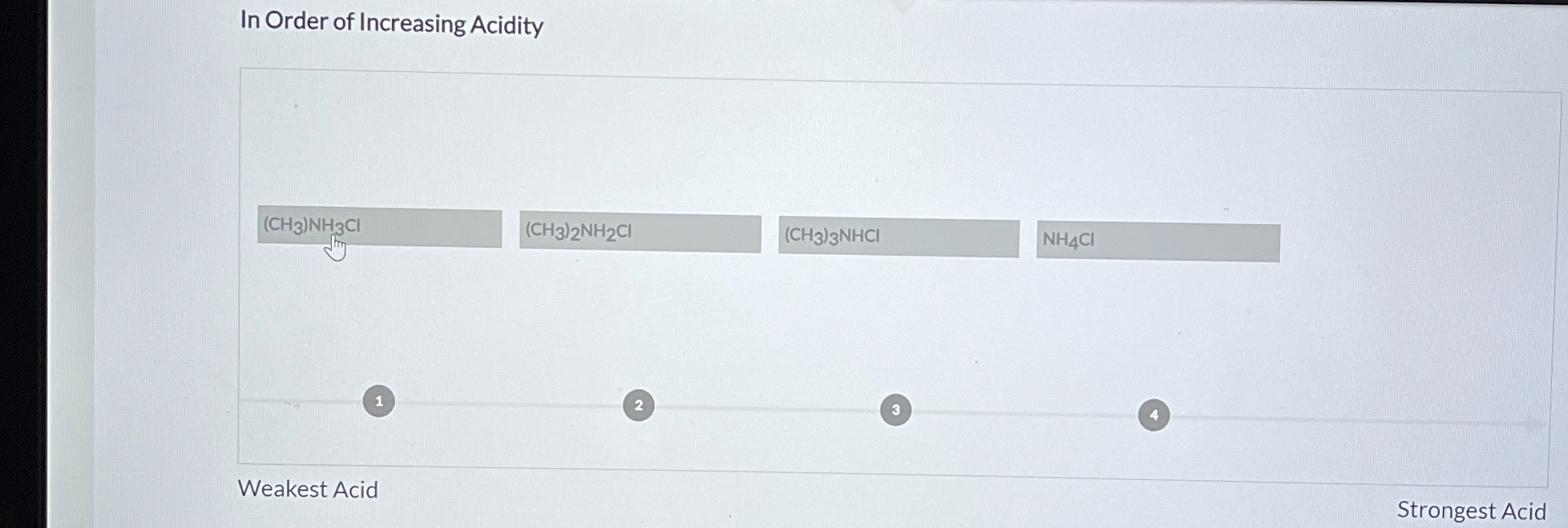 Solved In Order of Increasing | Chegg.com