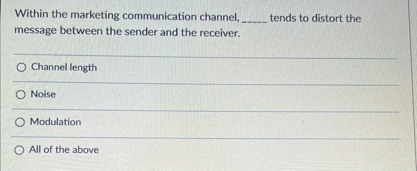 Solved Within the marketing communication channel, message | Chegg.com