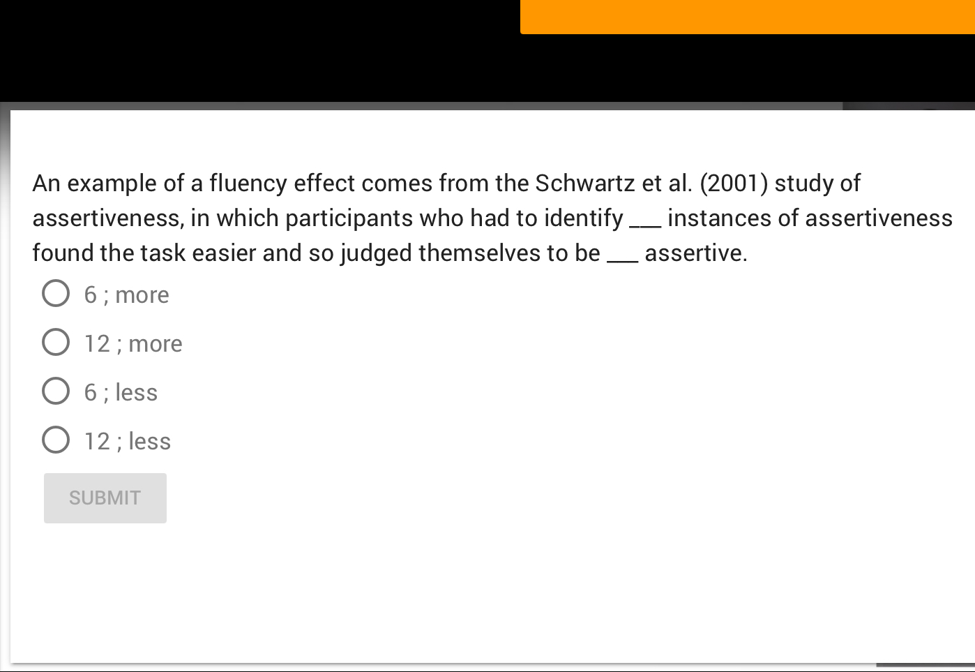 Solved An example of a fluency effect comes from the | Chegg.com