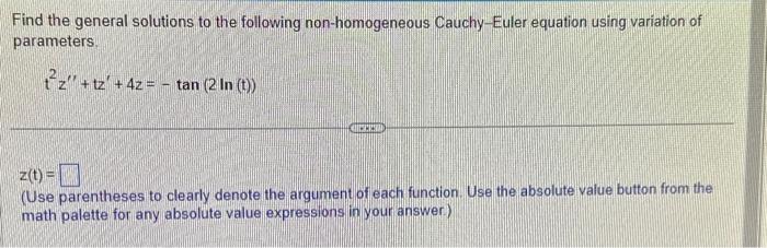 Solved Find the general solutions to the following | Chegg.com