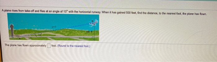 Solved A plane rises from take-off and fies at an angle of | Chegg.com