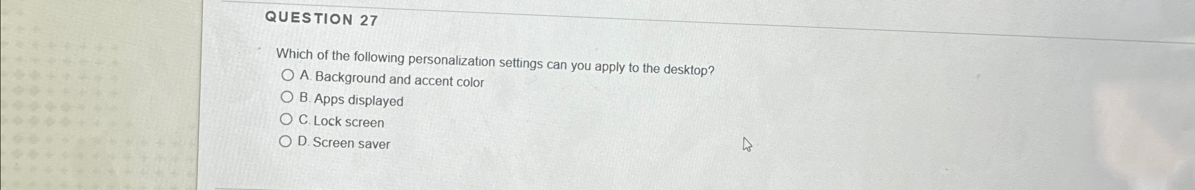 Solved QUESTION 27Which of the following personalization | Chegg.com