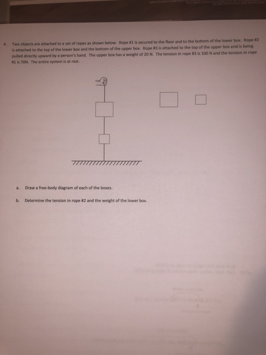 Solved 4. Two objects are attached to a set of ropes as | Chegg.com