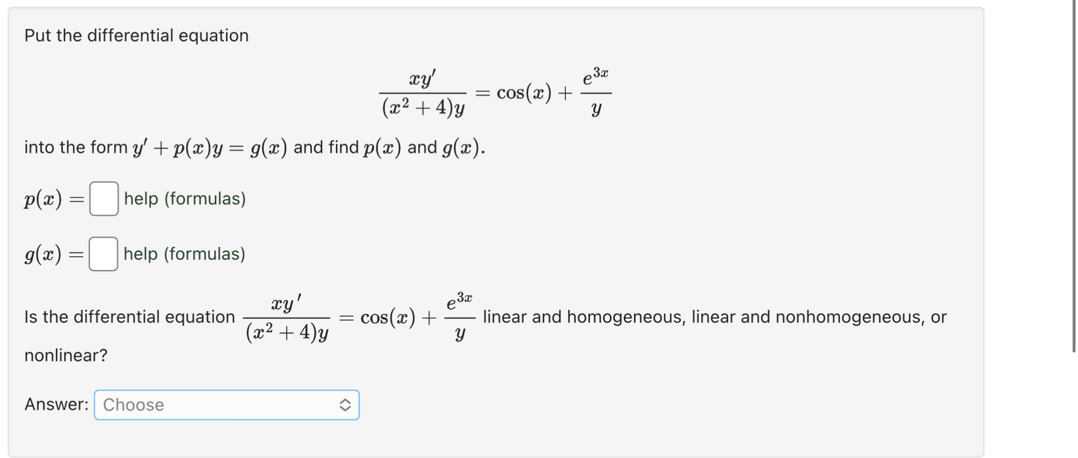 Solved Put the differential | Chegg.com