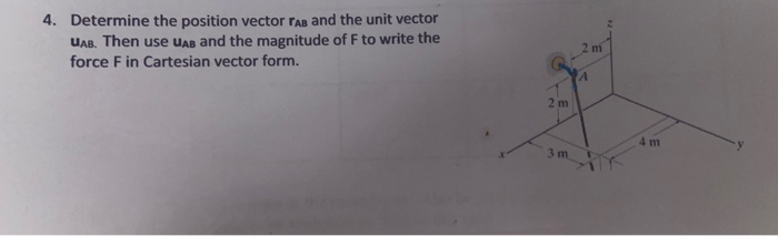 Solved 4. Determine the position vector rab and the unit | Chegg.com
