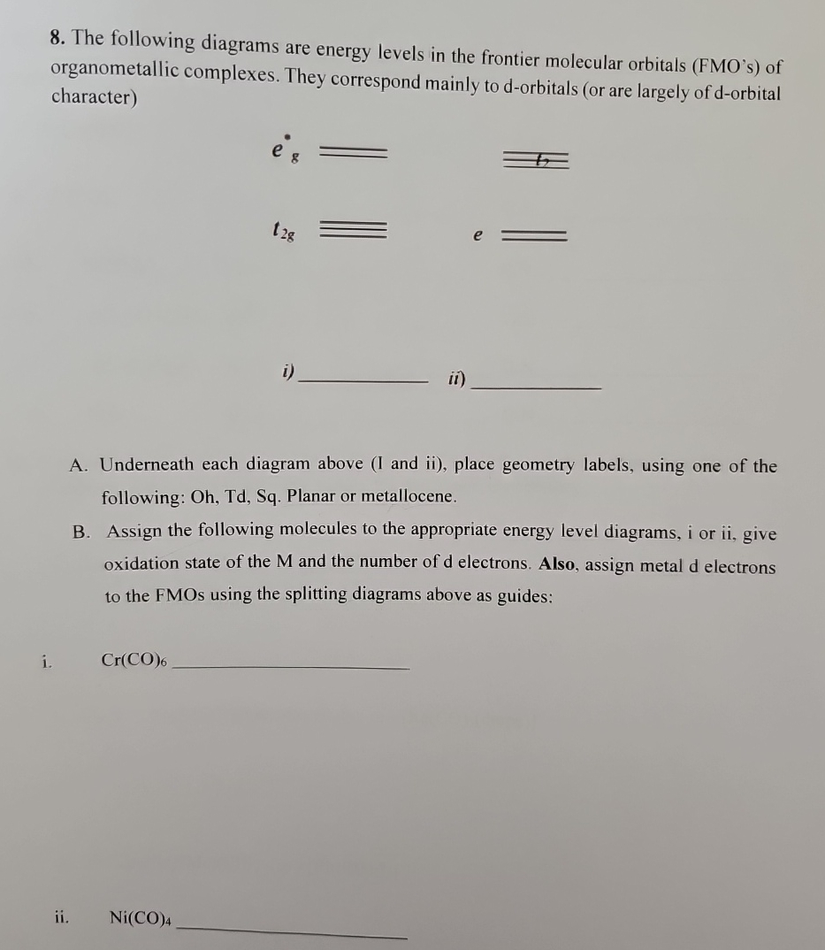 Solved The following diagrams are energy levels in the | Chegg.com