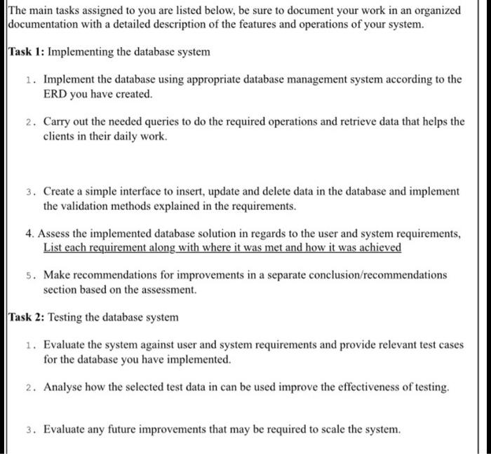 Solved Assignment Brief and Guidance: As a database | Chegg.com