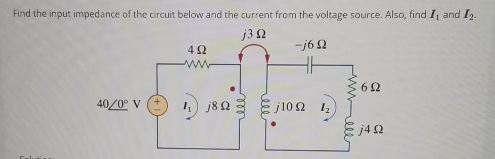 Solved Find the input impedance of the circuit below and the | Chegg.com