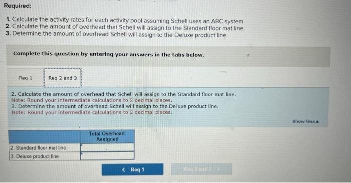 Solved Required: 1. Calculate the activity rates for each | Chegg.com