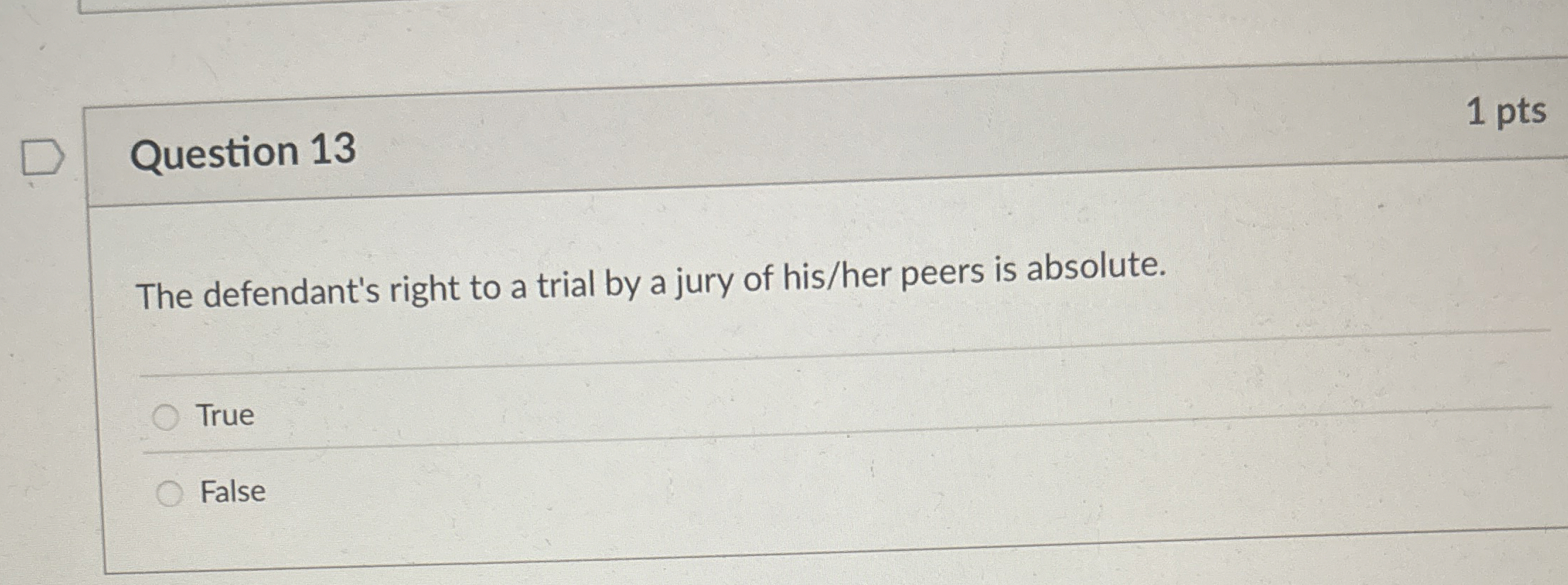 Solved Question 131 ﻿ptsThe defendant's right to a trial by | Chegg.com
