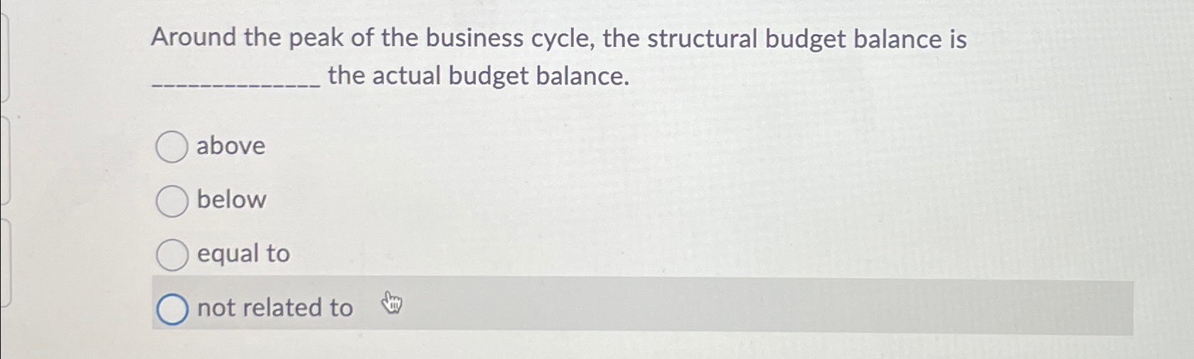 Solved Around the peak of the business cycle, the structural | Chegg.com