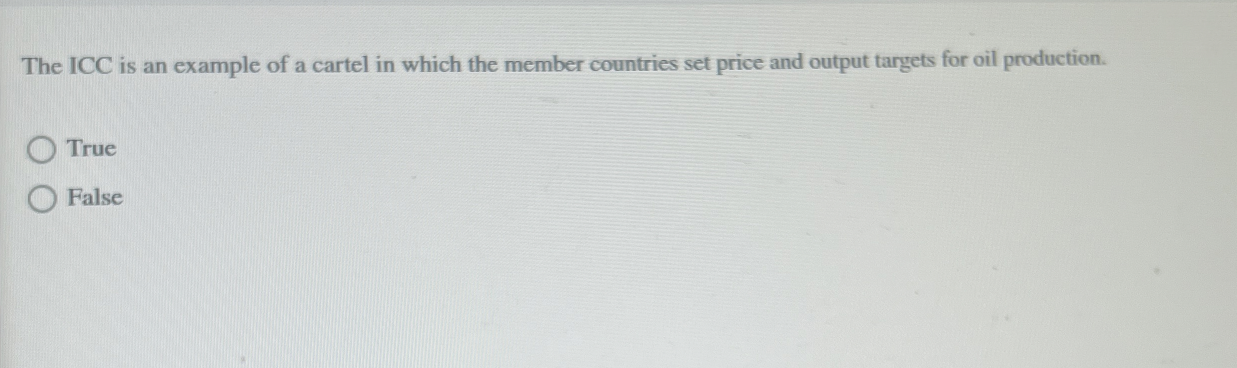 Solved The ICC is an example of a cartel in which the member | Chegg.com