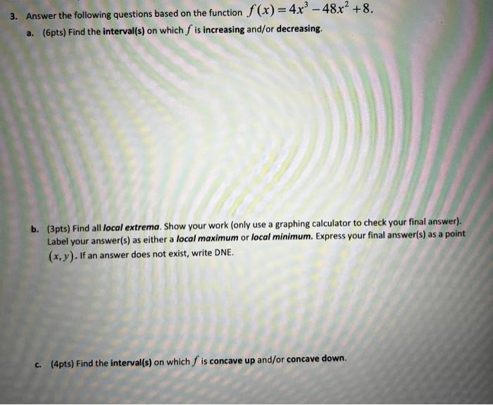 Solved 3. Answer the following questions based on the | Chegg.com