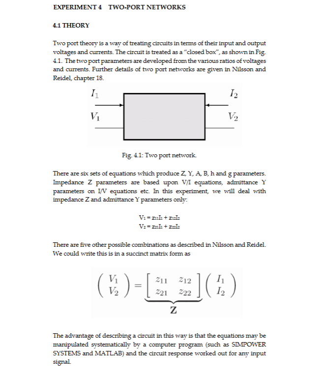Solved The two port parameters are developed in the s | Chegg.com