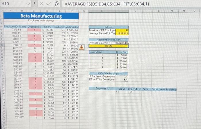 Solved What is the formula:Click cell H10, and enter an | Chegg.com