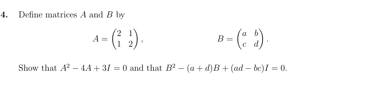 Solved Define matrices A and B | Chegg.com