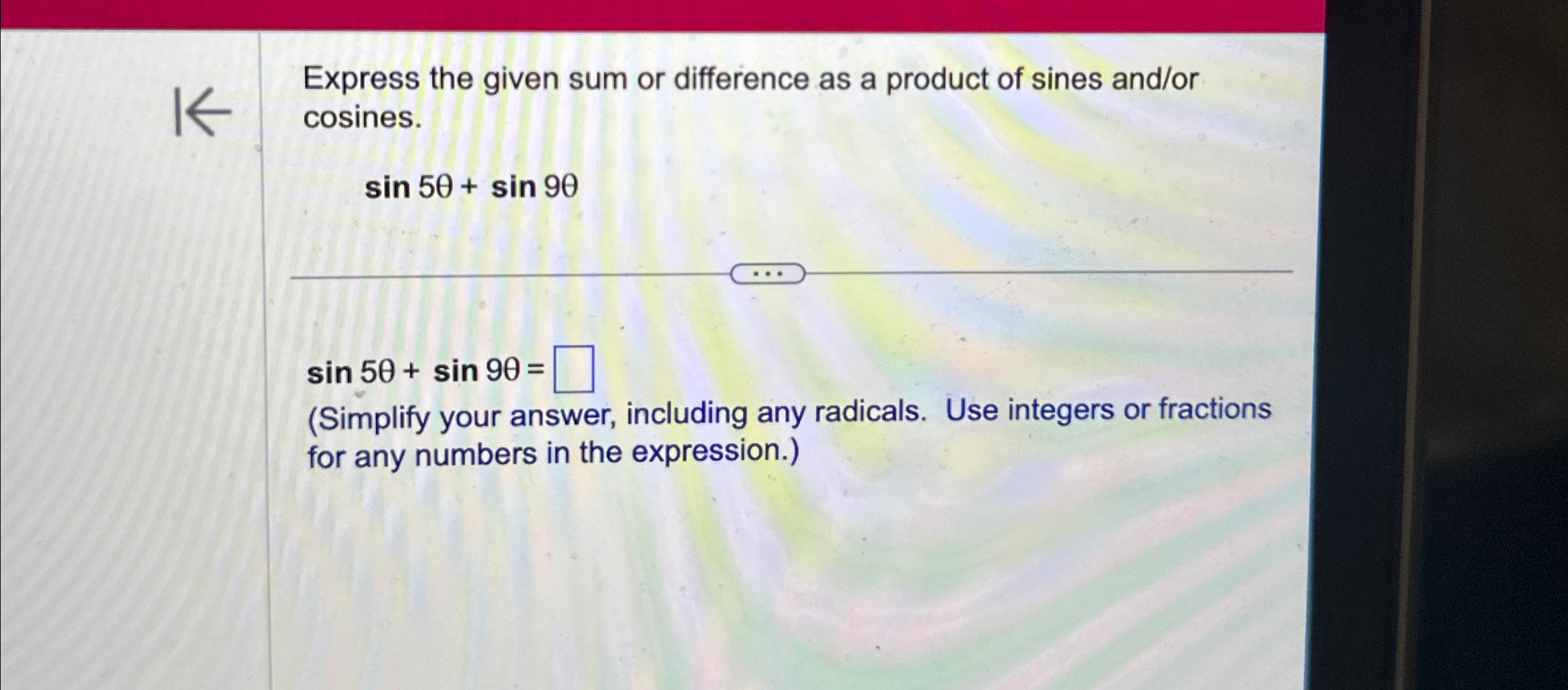 Solved Express the given sum or difference as a product of | Chegg.com