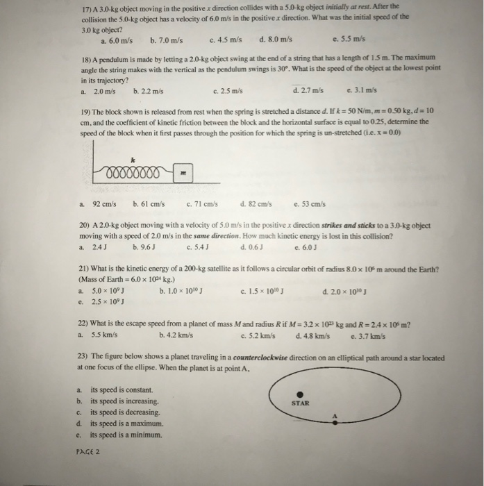 Solved 17 A 3 0 Kg Object Moving In The Positive X