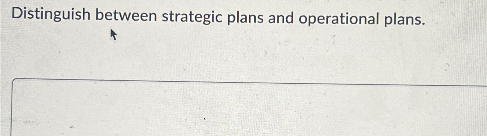Solved Distinguish between strategic plans and operational | Chegg.com