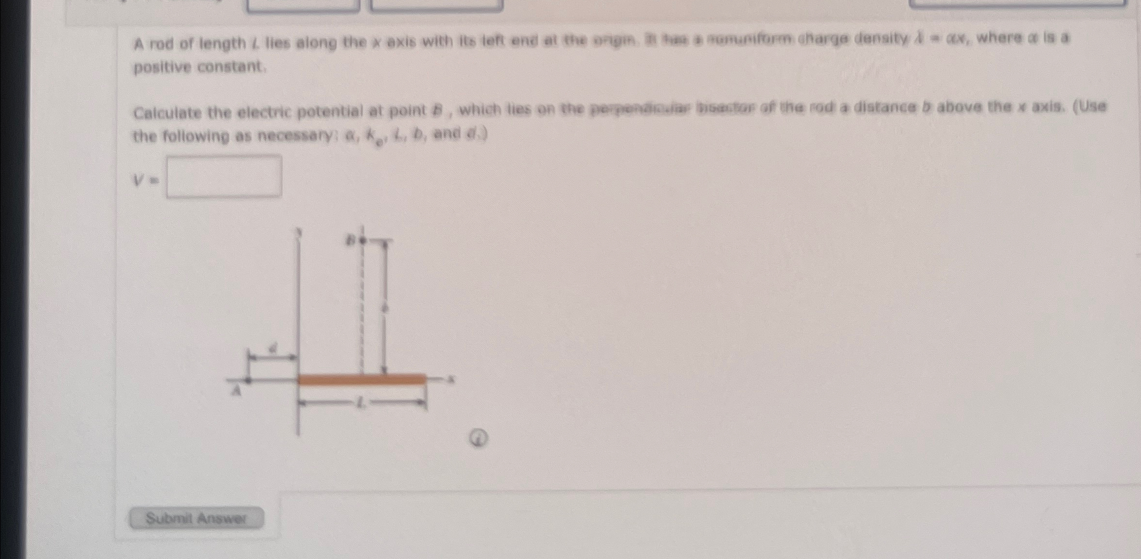 Solved positive constant.Calculate the electric potential at | Chegg.com