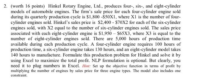 Solved Please solve using solver in excel has that is what | Chegg.com
