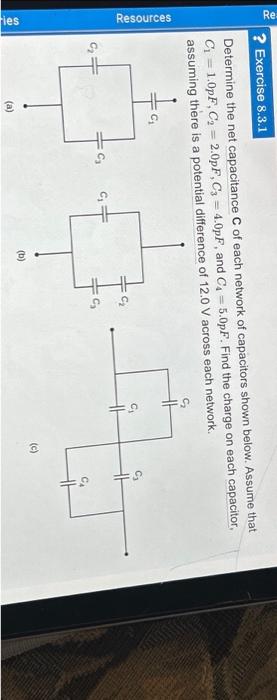 Solved Exercise 8.3.1 Determine the net capacitance C of | Chegg.com