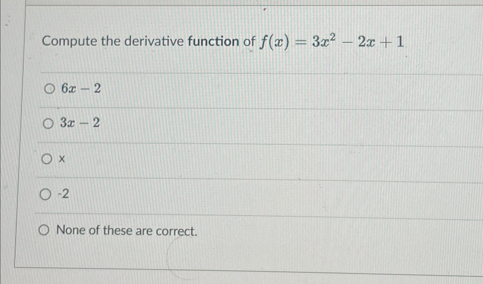 Solved Compute the derivative function of | Chegg.com