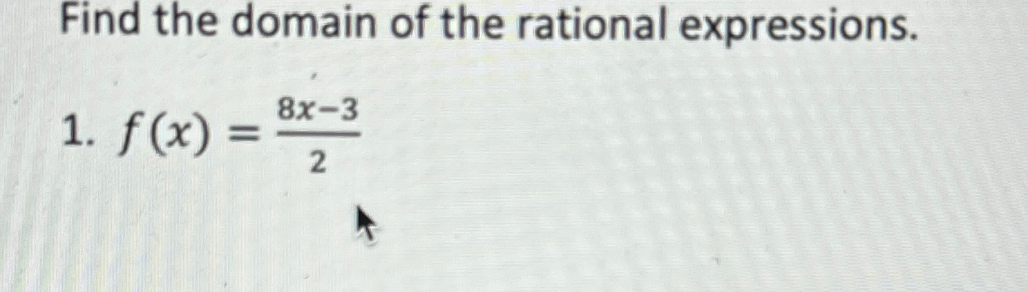 Solved Find the domain of the rational | Chegg.com