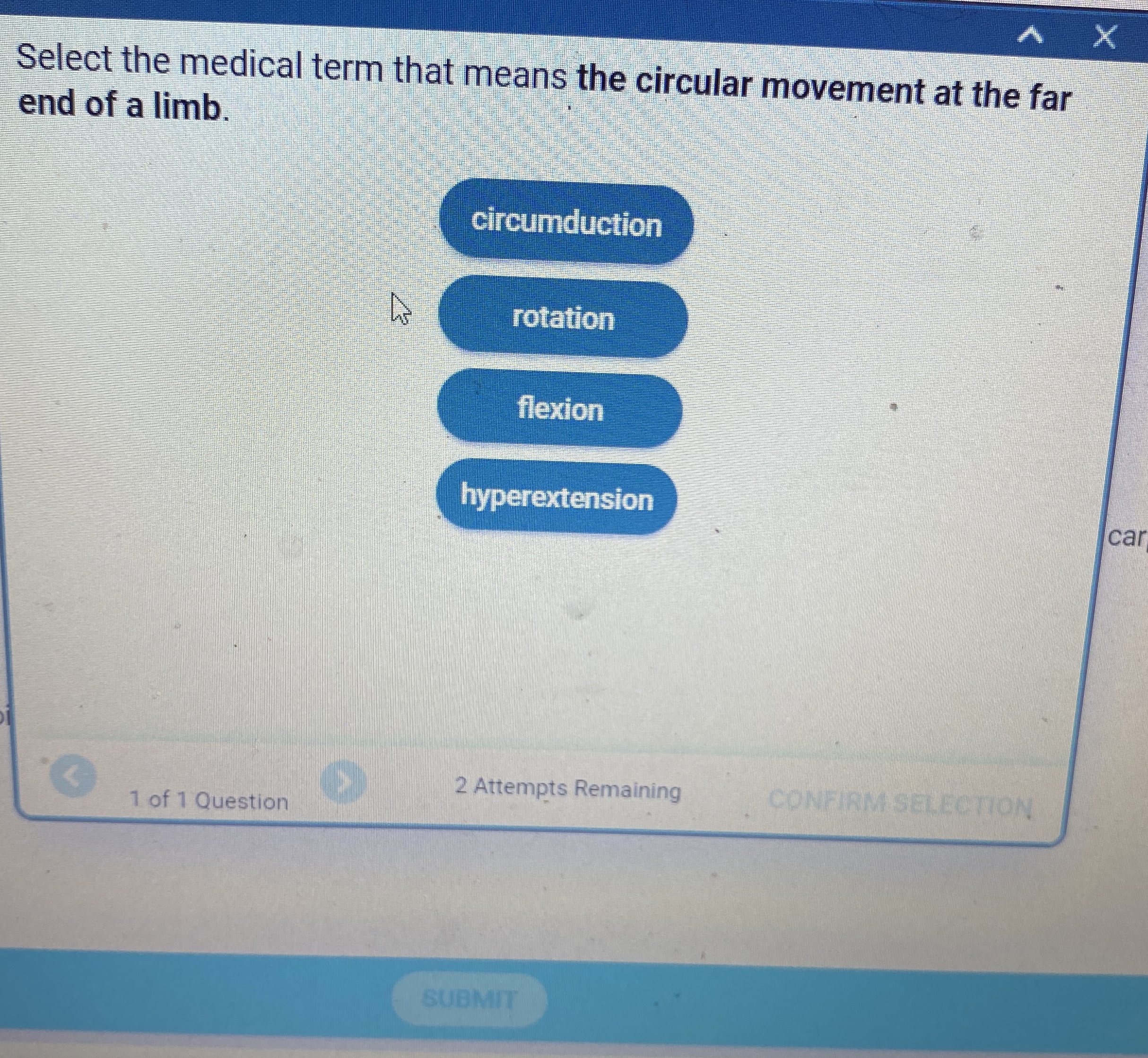 Solved Select the medical term that means the circular | Chegg.com