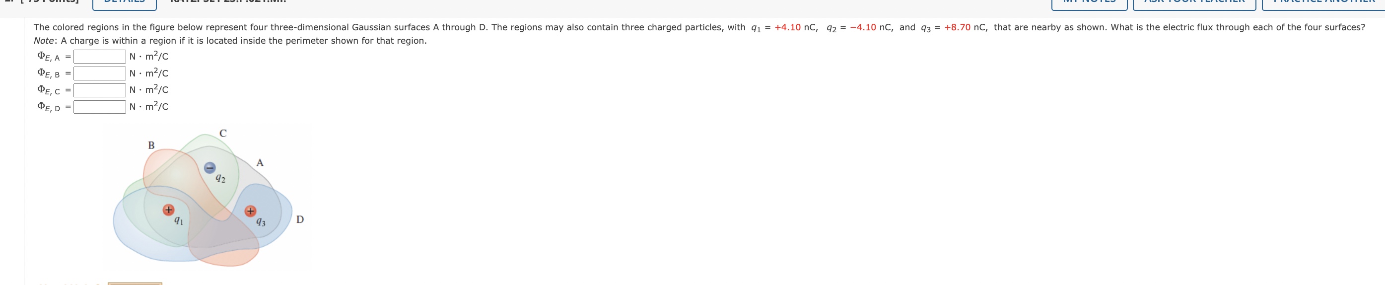 Note: A charge is within a region if it is located | Chegg.com