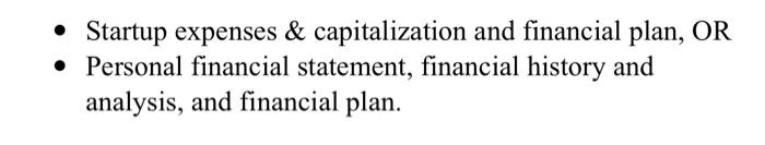 Solved - Startup expenses \& capitalization and financial | Chegg.com