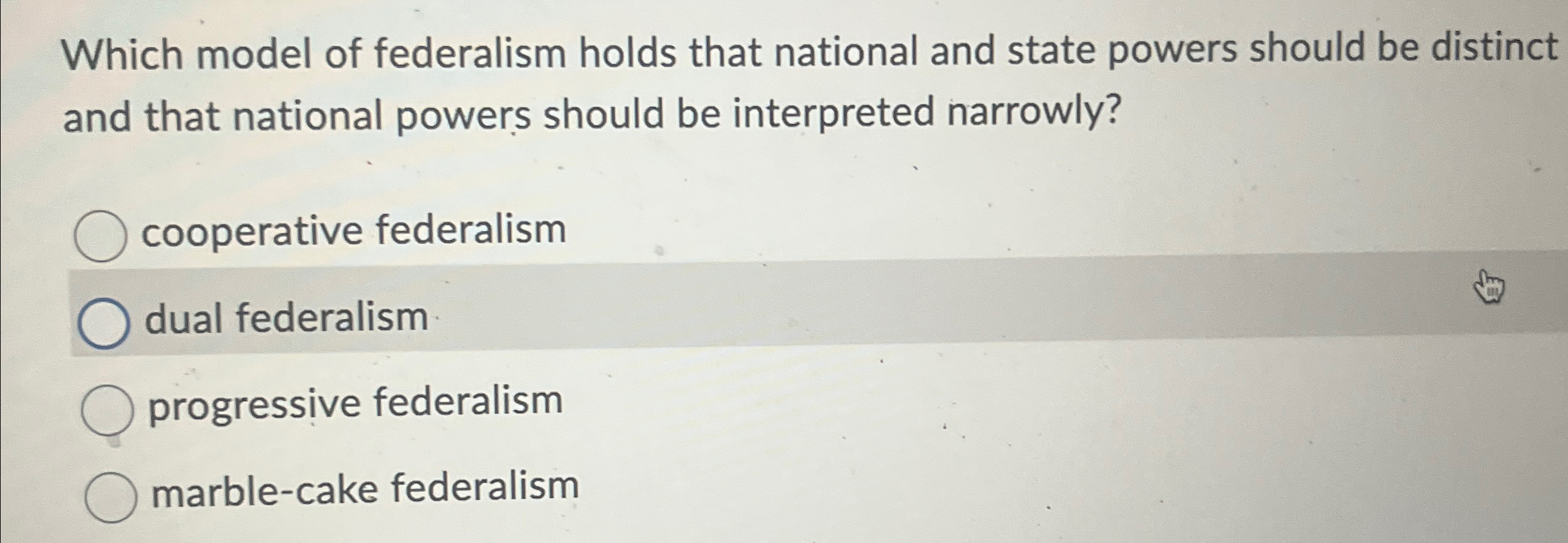 Solved Which model of federalism holds that national and | Chegg.com