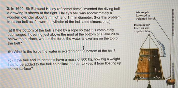 Solved 3. In 1690 , Sir Edmund Halley (of comet fame) | Chegg.com