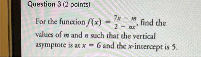 Solved Write an equation for a rational function whose graph | Chegg.com