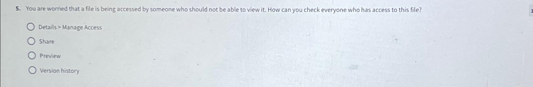 Solved You are worried that a file is being accessed by | Chegg.com