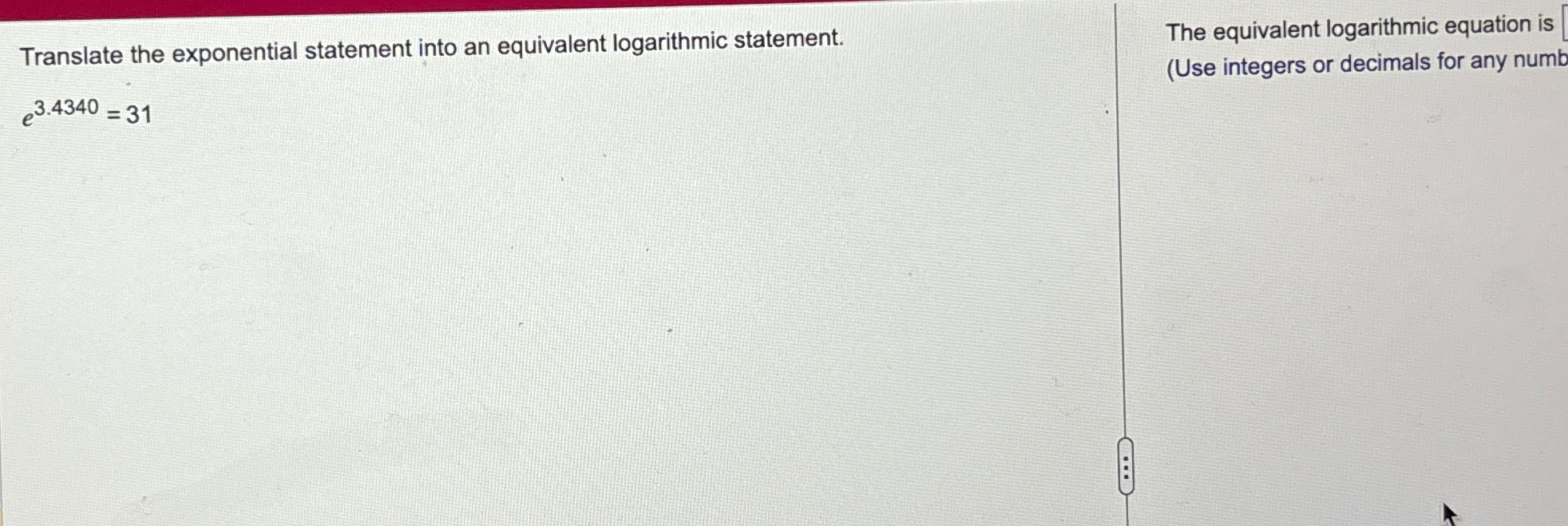 Solved Translate the exponential statement into an | Chegg.com