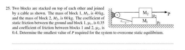 Solved Two blocks are stacked on top of each other and | Chegg.com