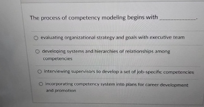 Solved The process of competency modeling begins | Chegg.com