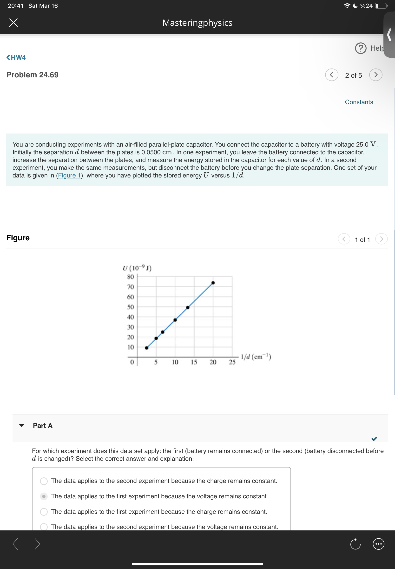 Solved You are conducting experiments with an air-filled | Chegg.com