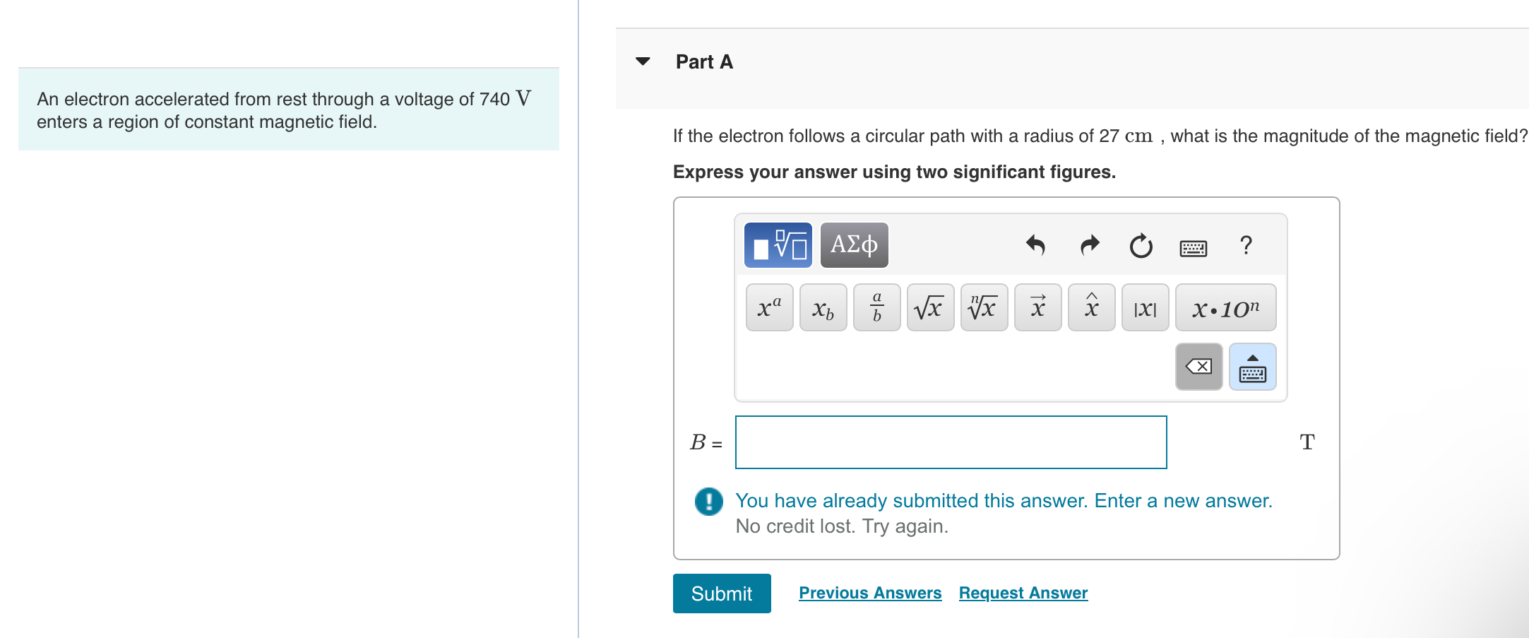 Solved An electron accelerated from rest through a voltage | Chegg.com