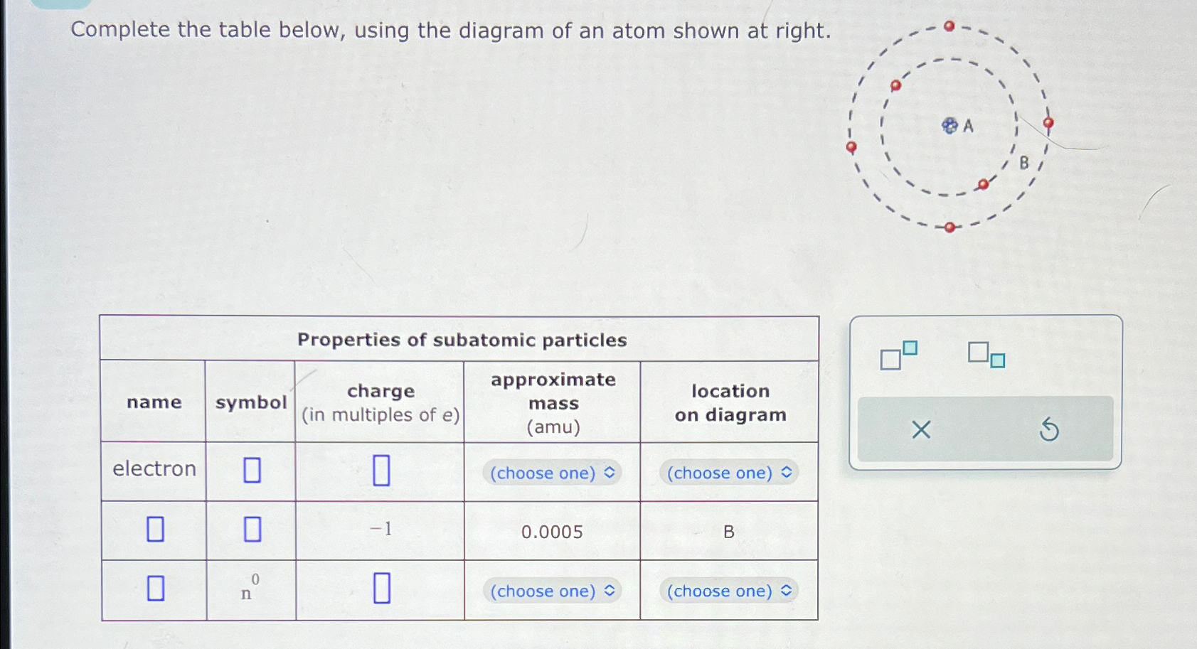 Solved Complete the table below, using the diagram of an | Chegg.com