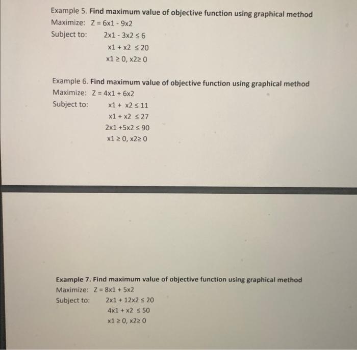 Solved Example 5. Find maximum value of objective function | Chegg.com