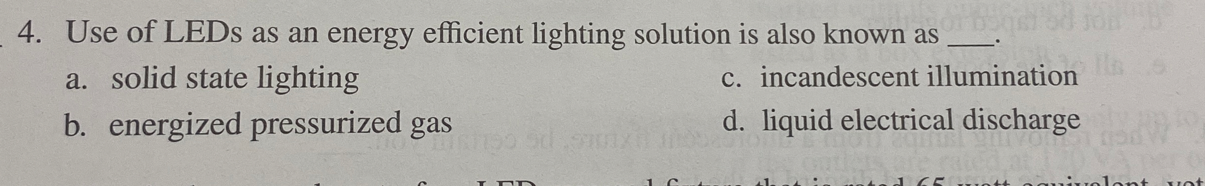 Solved Use of LEDs as an energy efficient lighting solution | Chegg.com